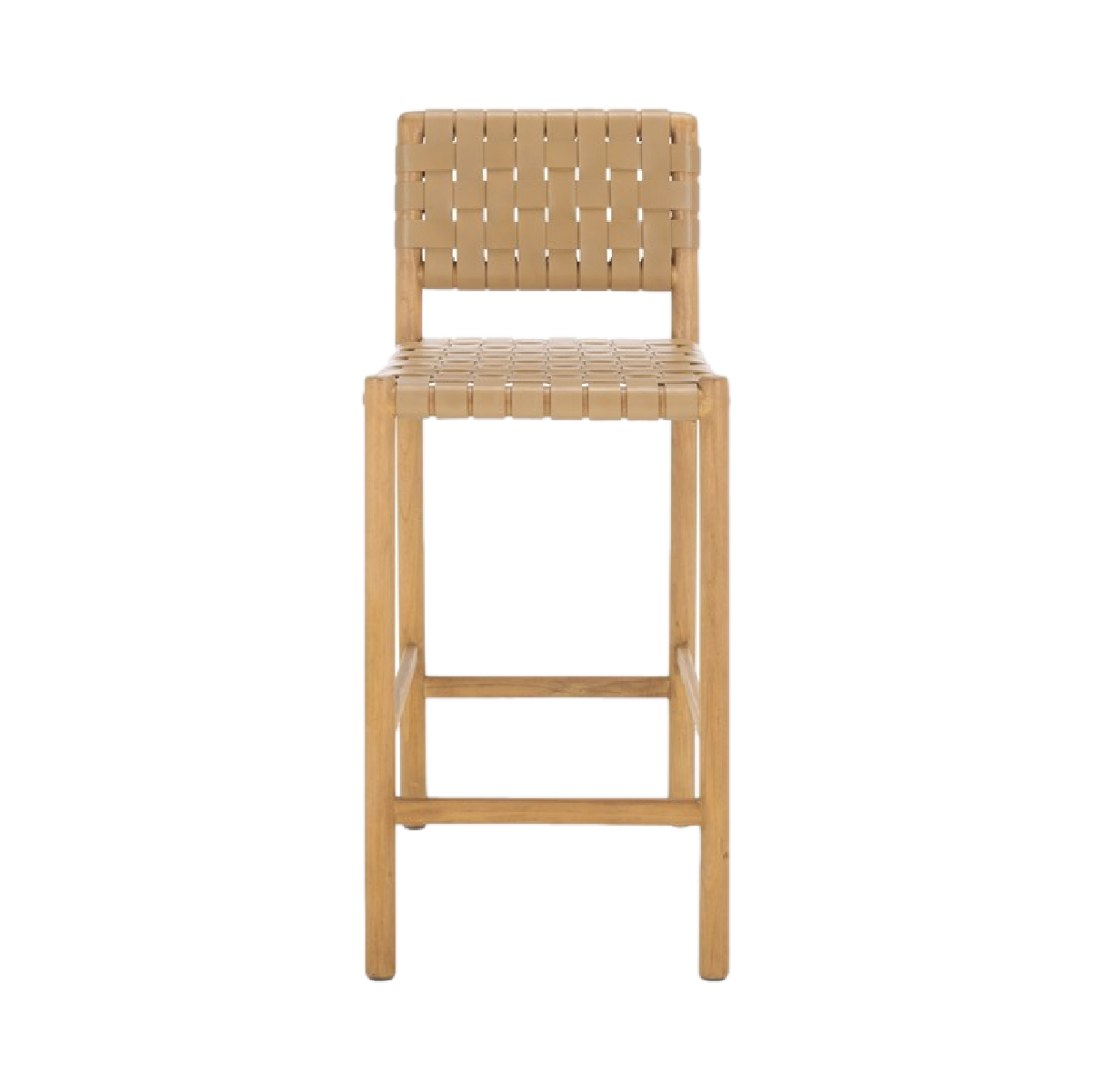 Archie Woven Leather Counter Stool - Light Tan – Acres Market & Interiors